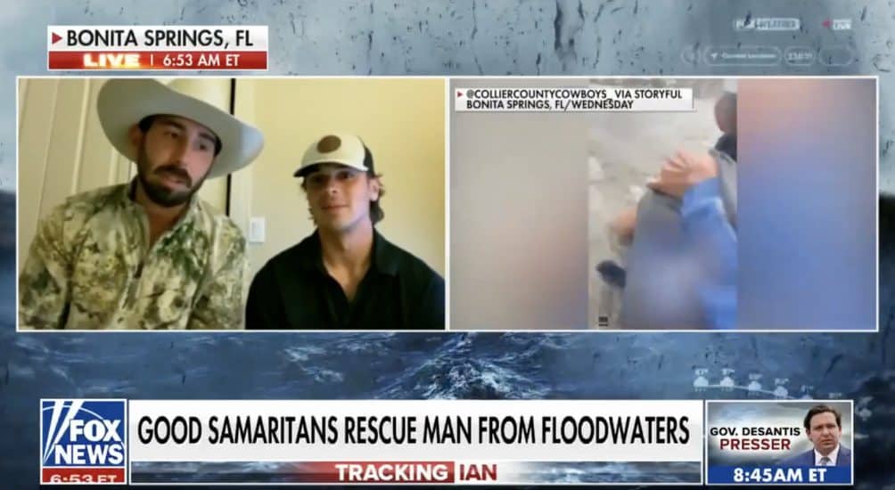 COWBOY UP: Watch Two Cowboys Save Elderly Man from Flooded Car During ...