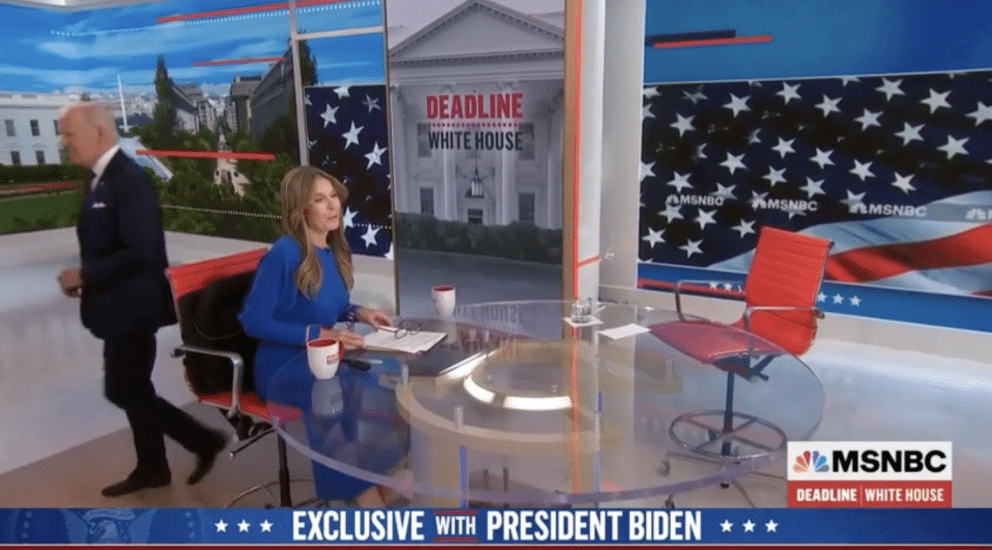 WHERE IS HE JOE-ING?! Biden Shuffles Off MSNBC Set While Still on the ...