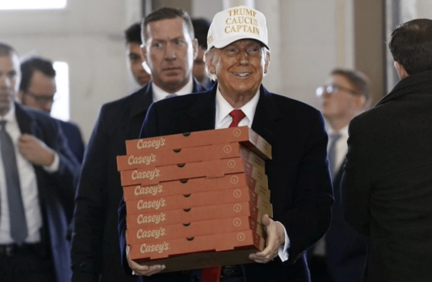 DON DELIVERS: Trump Brings Stack of Pizza Pies to Firefighters in Iowa ...