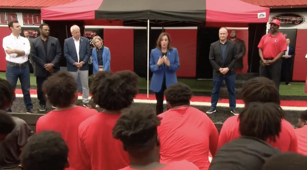 COACH KAMALA: Harris Tells PA Football Team 'You Will Be Undefeated ...