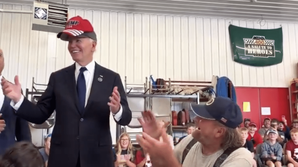 MAGA JOE: Biden Wears Trump Hat at PA Fire Station, 'Best Moment of His ...