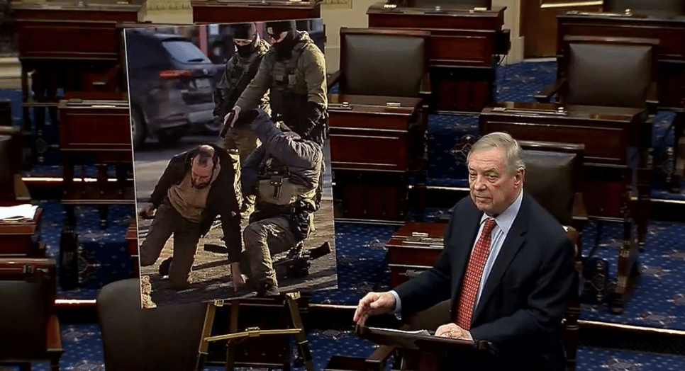 WHERE'S YOUR HEAD?! Dick Durbin Uses AI ICE Image on Senate Floor ...